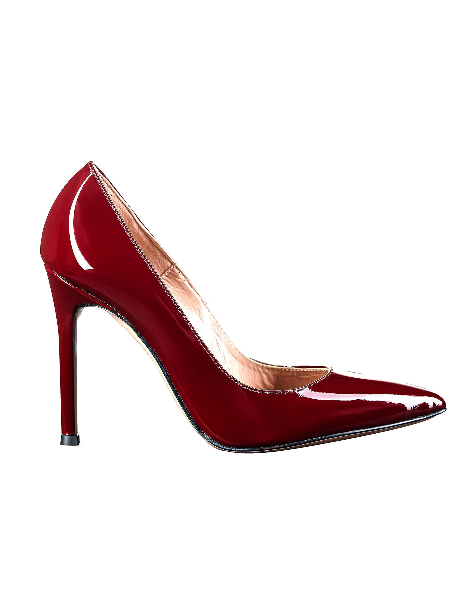 Magnolia shoes Maroon patent leather classic pointed pumps with 9.5 cm ...
