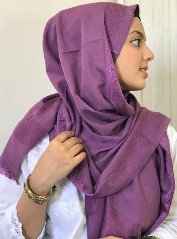 TURKISH PURPLE Turkish Style Headscarf with embroidery. New Collection ...
